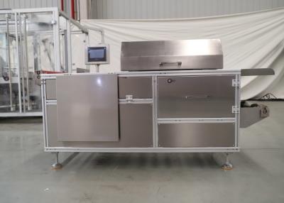 China Semi Automatic Servo Feeding Overwrapper Machine Flat Seal Tray for sale