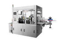 China Straight Wrap Around Fully Automatic Bottle Labeling Machine OPP Sticker Applicator for sale