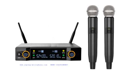 China LS-809    UHF double channel  wireless microphone system  with screen / new model for sale