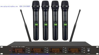 China LS-4900 4 channels UHF selectable frequency wireless microphone system / IR  PLL / digital LCD display for sale