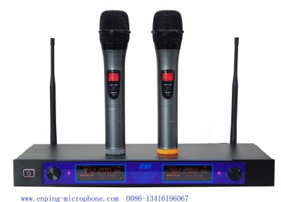 China UM-1012 professional  double handheld VHF wireless microphone with screen  / micrófono / good quality for sale