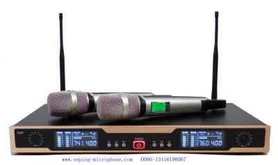 China SR-328 professional  double channel VHF wireless microphone with screen  / micrófono / good quality for sale
