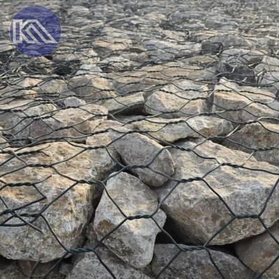 China 3*1*0.5m PVC Coated Wire Mesh Gabion Basket Stone Filled Gabion Cages Retaining Walls for sale