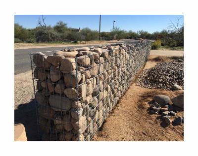 China 100X80X30Cm Gabion Mesh Cage Galvanized Welded Wire Mesh Gabion Basket Wall for sale