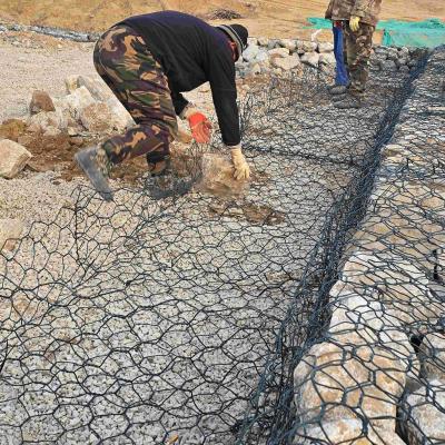 China 3x1x1m Woven Gabion Baskets Zinc Coated Stone Cage For Garden Flood Prevention for sale