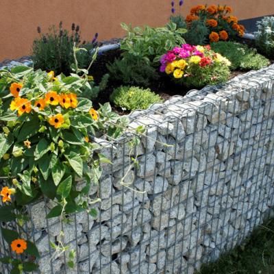 China Welded Gabion Box Tiered Planter Sustainable Drainage Rust Resistant Garden Sculpture for sale