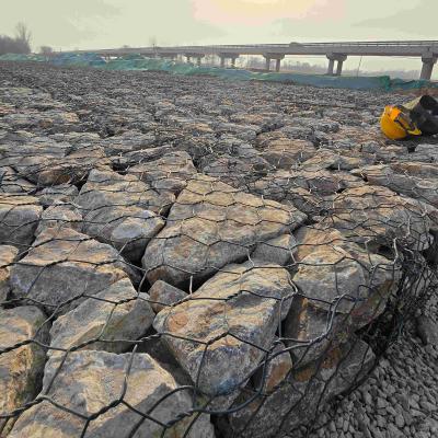 China Woven Hexagonal Gabion Mesh Wall Decorative Stainless Steel Grid Gabion Box PVC Coated for sale