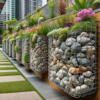 China Garden Gabion Stone Cage Wall Welded High Strength Galvanized Gabion Basket for sale