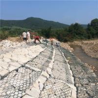 China Galvanised Coated Woven Gabion Wall For Slope Protection And Landscape Greening for sale