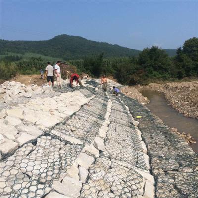 China Galvanised Coated Woven Gabion Wall For Slope Protection And Landscape Greening for sale