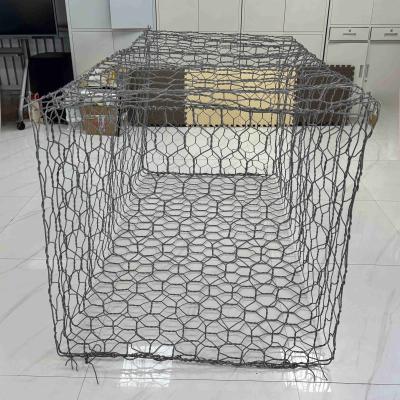 China Double Twist Gabion Basket 60x80mm Galvanized PVC Coated Wire Stone Cage for sale