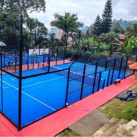China Panoramic Padel Tennis Court Padel Courts With Artificial Grass Synthetic Turf Carpets Welded Wire Mesh Fence for sale