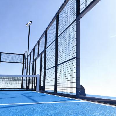 China Blue White Line Paddle Tennis Courts Artificial Grass PU Backing Anti UV 10m*20m Outdoor Padel Court for sale