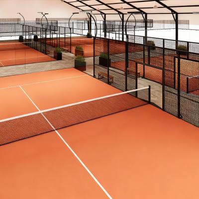 China Padel Court With Roof Outdoor Panoramic Padel Tennis Court for sale