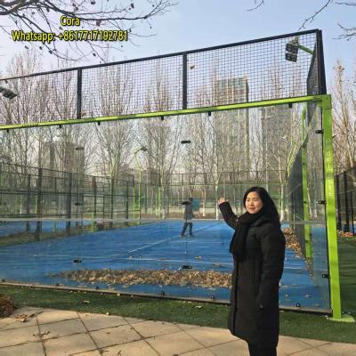 China Professional Padel Tennis Court Construction With Panoramic Glass Walls Specialized Turf for sale
