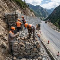China 2*1*1m / 2*1*0.5m Stone Filled Gabion Mesh Cage for Slope Water Conservancy Protection Project for sale