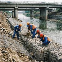 China 2*1*1m / 2*1*0.5m Stone Filled Gabion Mesh Cage for Slope Water Conservancy Protection Project for sale