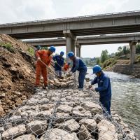 China 2*1*1m / 2*1*0.5m Stone Filled Gabion Mesh Cage for Slope Water Conservancy Protection Project for sale