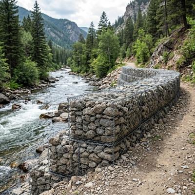 China PVC Coated Anti-Corrosion Gabion Wire Mesh Box For Slope Stabilization Retaining Wall for sale