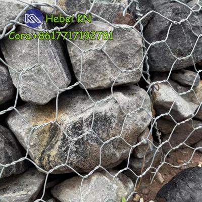 China Hexagonal Gabion Wall, Galvanized Gabion Stone Cage, 2x1x1m, Wire 2.7mm, Mesh 80x100mm, Garden Landscape & Slope Stabilization for sale