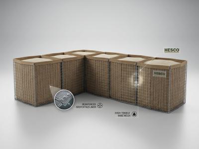China Heavy Galvanized Welded Military Hesco Bastion Barrier 4-5mm Wire 3x3 Inch Mesh Defensive Gabion Baskets for sale