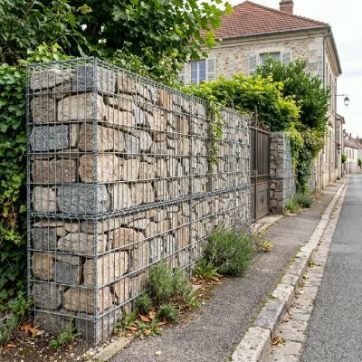 China 200 x 50 mm Mesh Spiral Wire Connected Hot Dip Galvanized Welded Gabion Fence Panel and Welded Gabion Box for Retaining Walls for sale