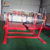 China Kids Gymnastics Training Equipment Outdoor Uneven Bars with Extension Legs in Red for sale