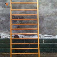 China Customized Logo Availabled Red Pine Gymnastics Wall Bars Ladders for Wooden Yoga Stall for sale