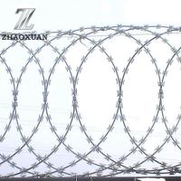 China 0.5mm 0.6mm Thick Razor Barbed Wire Galvanized Surface Treatment for sale