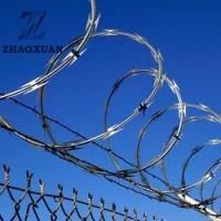 China 0.5mm 0.6mm Thick Razor Barbed Wire Galvanized Surface Treatment for sale