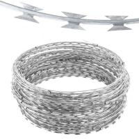 China High Security Hot Galvanized Razor Barbed Wire with Single / Cross Coil for sale
