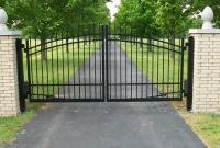 China Residential Security Galvanized Swing Steel Fence Gate With Double Leaf Door for sale