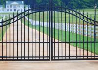 China Residential Security Galvanized Swing Steel Fence Gate With Double Leaf Door for sale