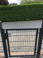 China Refined Garden Fence Swing Door With Round Post Easily Assembled for sale