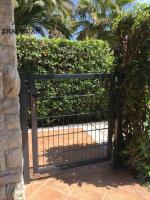 China Refined Garden Fence Swing Door With Round Post Easily Assembled for sale