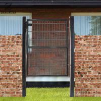 China Refined Garden Fence Swing Door With Round Post Easily Assembled for sale
