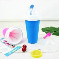 China 350ml Silicone Slushy Maker Cup With Lid And Straw for sale
