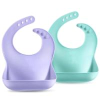 China Detachable Food Grade Silicone Baby Bib Waterproof Adjustable BPA Free Unisex for sale