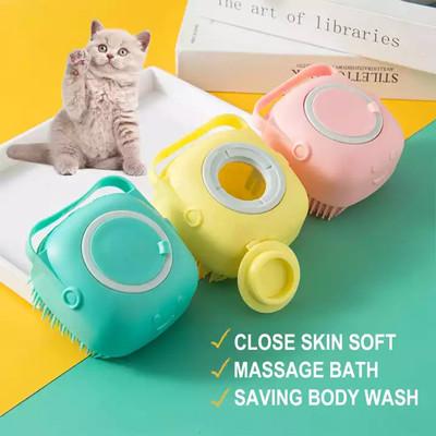 China Multicolor Soft Silicone Pet Shampoo Brush Dispenser 85g Cat Dog Grooming Tool for sale