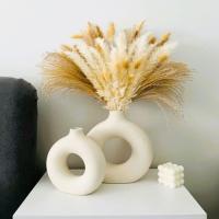 China Nordic Ceramic Donut Vase 6 Inch Round Flower Vase for Home Decor for sale