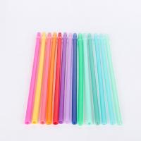China Rainbow Tritan Plastic Reusable Straws 10.5 Inch BPA Free Set of 10 for sale