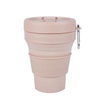 China 16oz Collapsible Silicone Coffee Mug with Lid and Straw Portable Travel Cup for sale