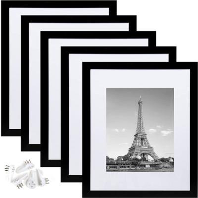 China Black Plastic 11x14 Picture Frame Set for Wall Gallery Home Decor Modern Display for sale