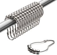 China 304 Stainless Steel Shower Curtain Rings 12 Pack Rustproof Heavy Duty Bathroom Hooks for sale