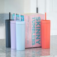 China 16oz Double Wall Acrylic Tumblers with Screw Lids and Straws Pastel Matte for sale