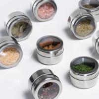 China Kitchen Stainless Steel Spice Jars With Rack Storage Magnet for sale
