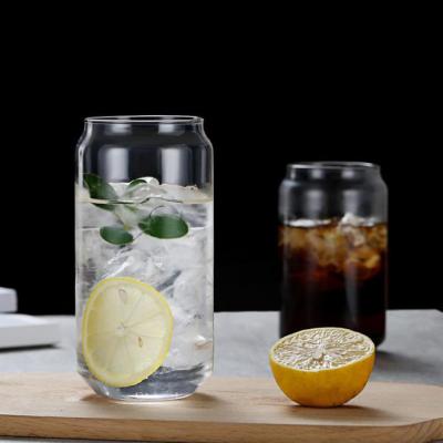 China Borosilicate Clear 16oz Beer Mugs Transparent Glass Cups Set of 10 for sale