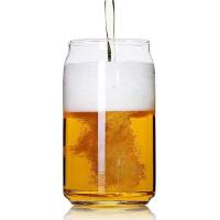 China Borosilicate Clear 16oz Beer Mugs Transparent Glass Cups Set of 10 for sale