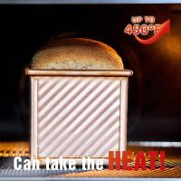 China Large Capacity Gold Carbon Steel Corrugated Bread Toast Box Mold with Cover 446F for sale