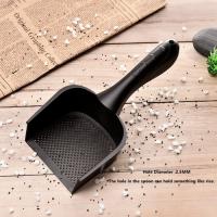 China Black Plastic Fine Litter Scooper Shovel for Cat Dog 27cm Small Holes 2.5mm for sale